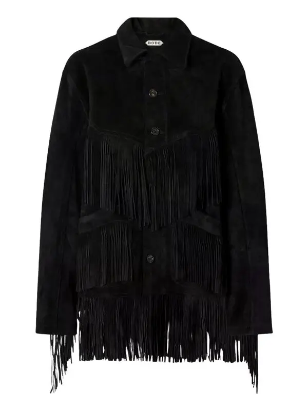 BODE Fringed Suede Jacket - Black