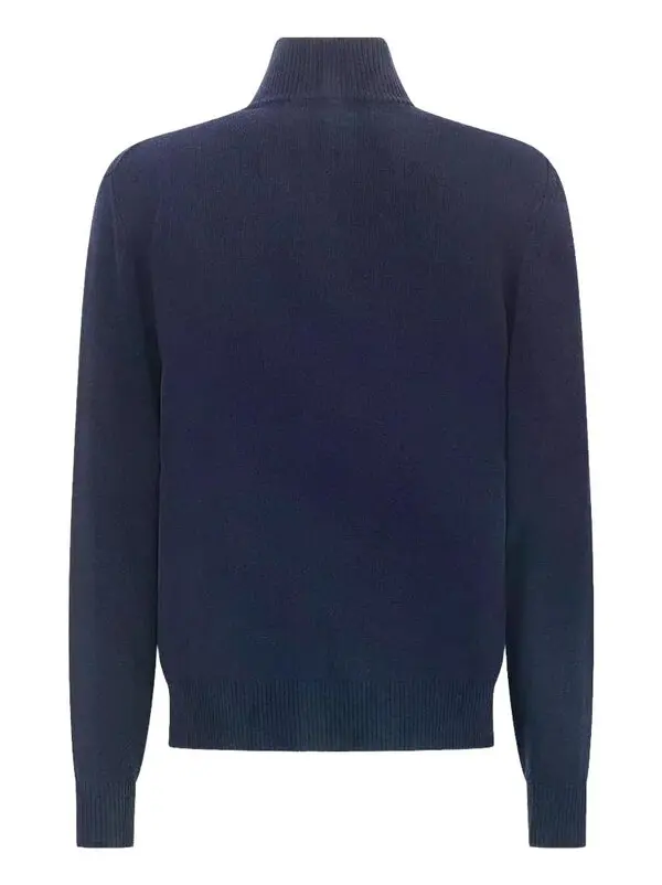 JACOB COHЁN Quarter-zip Knitted Sweater - Blue