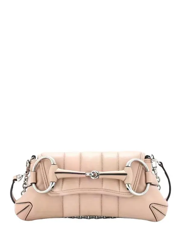 Gucci Horsebit Chain Vertical Quilted Leather Small Shoulder Bag - Pink
