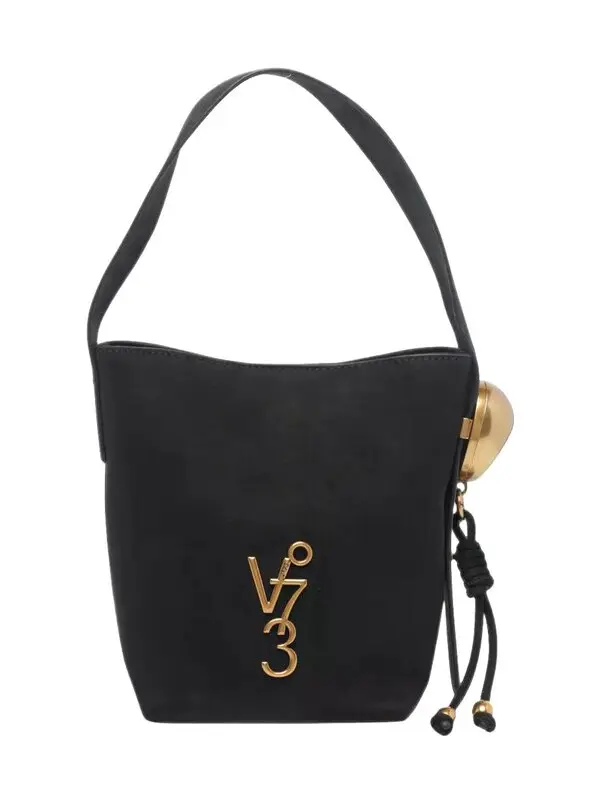 V°73 Azzurrite Logo-plaque Bucket Bag - Black