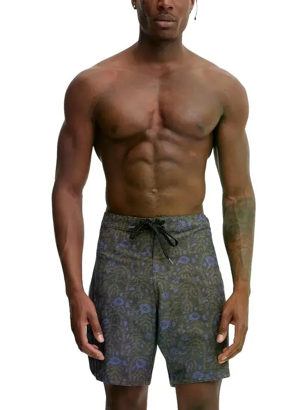 PICTURE ORGANIC CLOTHING Floral-print Drawstring Swim Shorts - Grey