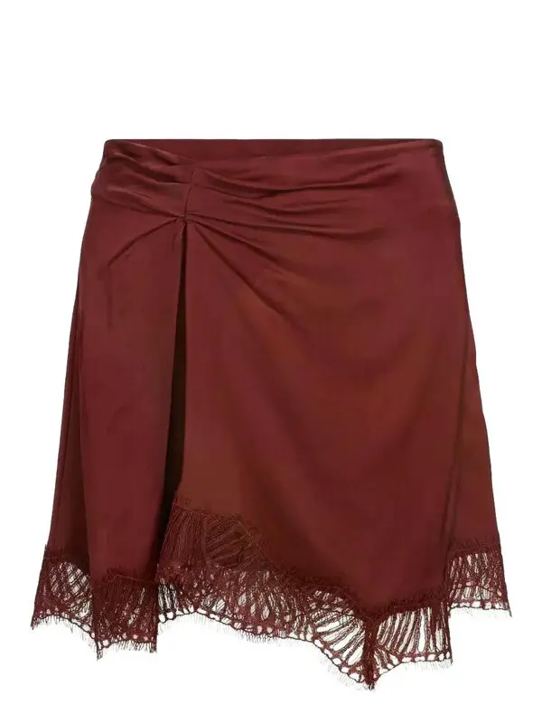 A.L.C. Dion Lace-trim Ruched Mini Skirt - Red