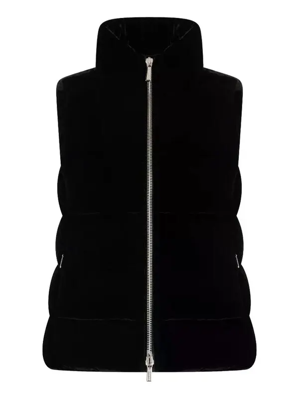 MOORER Borneo-vrs Padded Velvet Gilet - Black
