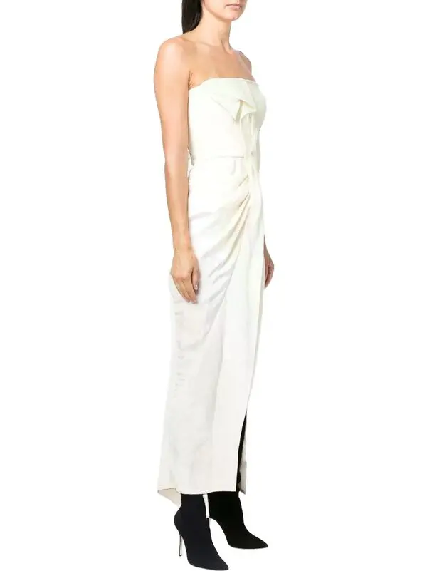 Maticevski Strapless Draped Floor-length Dress - Neutrals