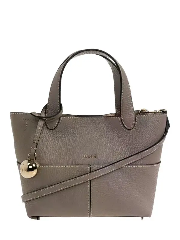 Furla Primrose Mini Leather Tote Bag - Grey