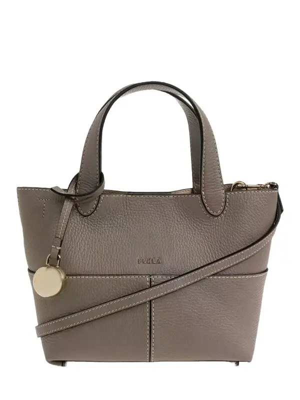 Furla Primrose Mini Leather Tote Bag - Grey