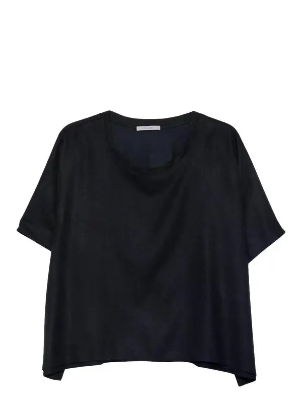 Dusan Crew Neck Flannel Top - Blue
