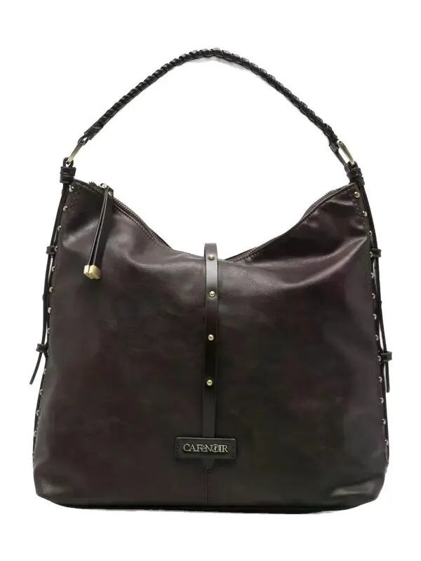 CAFÈNOIR Stud-embellished Braided-handle Tote Bag - Brown