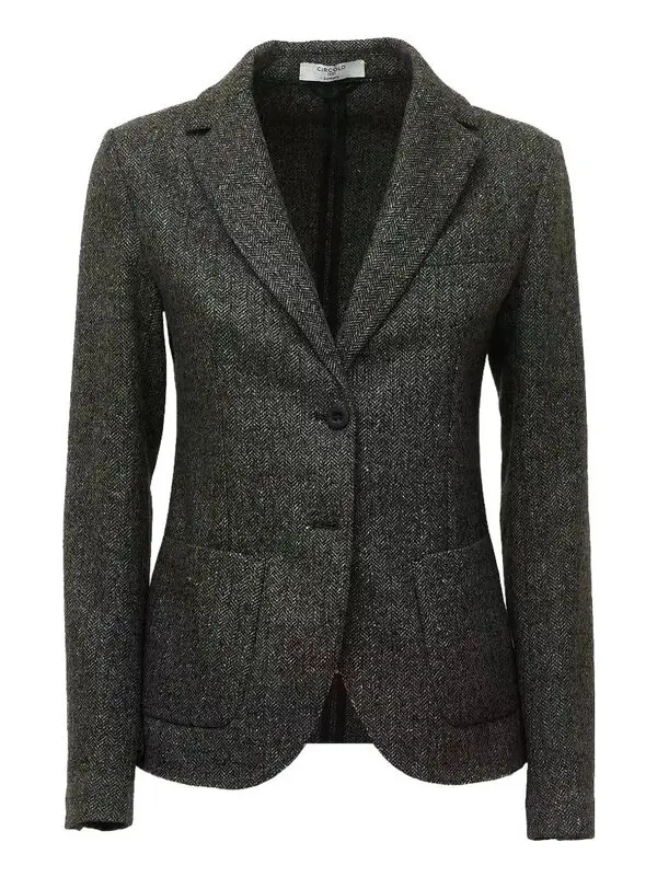CIRCOLO 1901 Herringbone-pattern Slim-fit Blazer - Green
