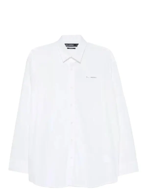 Karl Lagerfeld Logo-detail Loose-fit Shirt - White