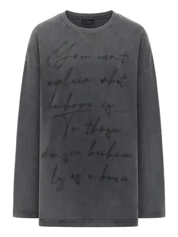 HAIKURE Embroidered Long-sleeve T-shirt - Grey