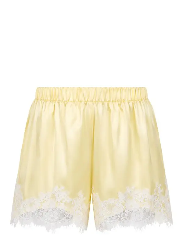 ATS THE LABEL Rosalie Lace Satin Shorts - Yellow