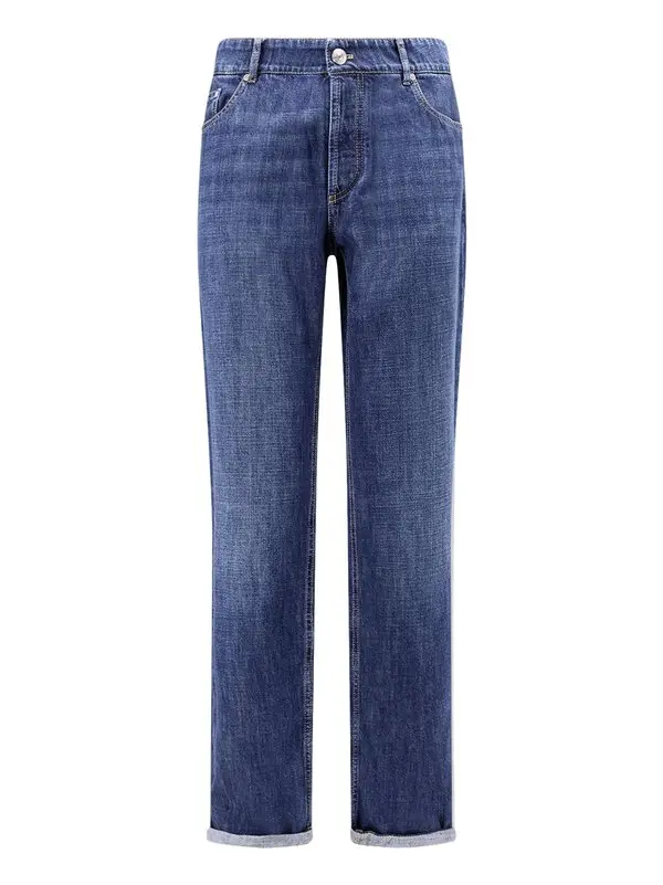 Brunello Cucinelli Traditional Fit Light Denim Jeans - Blue