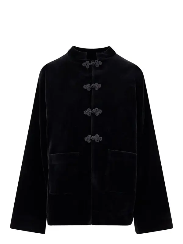 RÓHE Velvet Blazer With Pankou Closure - Black