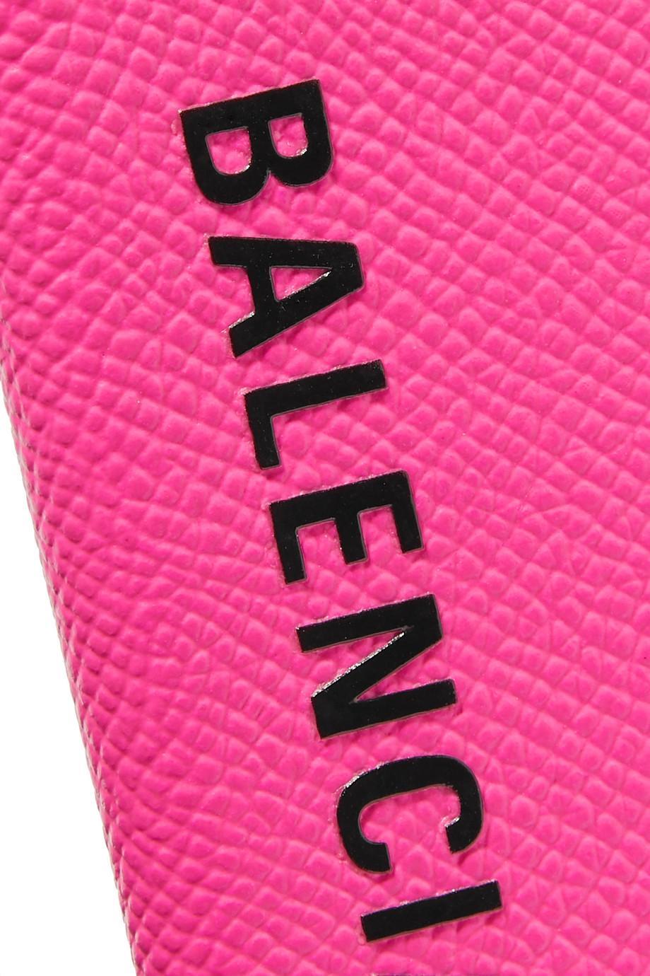 Balenciaga Printed Textured-Leather Iphone X Case - Pink