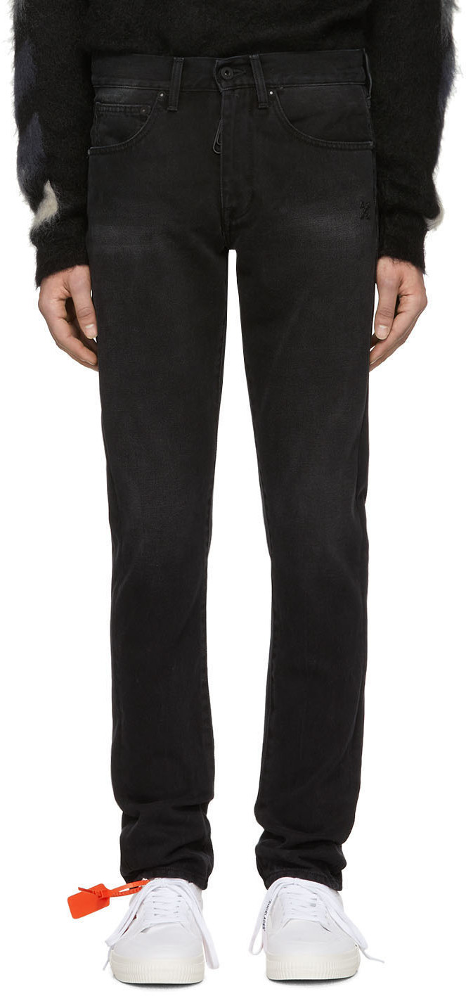 Off white black jeans Clearance