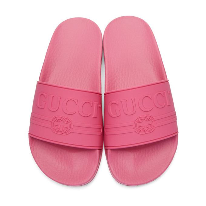 pink gucci slides cheap