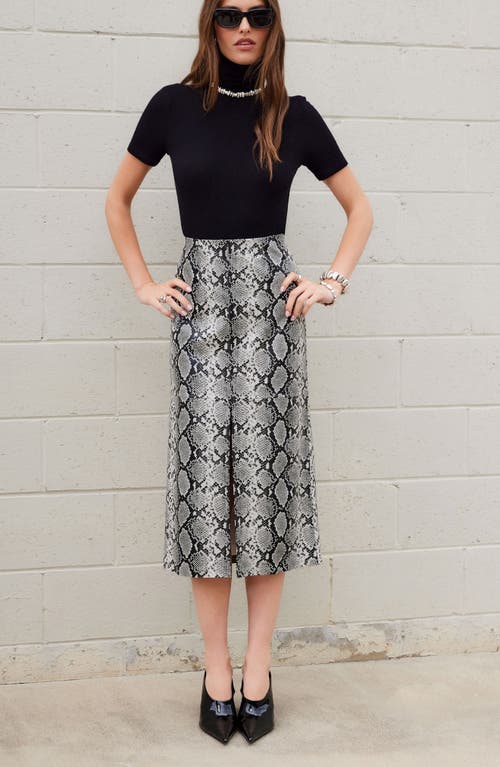 FIFTEEN TWENTY FIFTEEN TWENTY Kaia Snake Faux Leather Midi Skirt