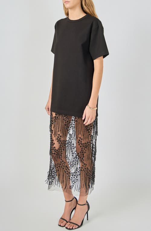 ENDLESS ROSE Endless Rose Rhinestone Lace Maxi Dress