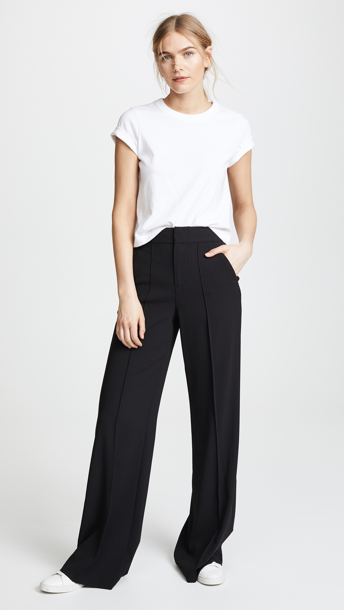 ALICE + OLIVIA alice + olivia Dylan High Waisted Wide Leg Pants