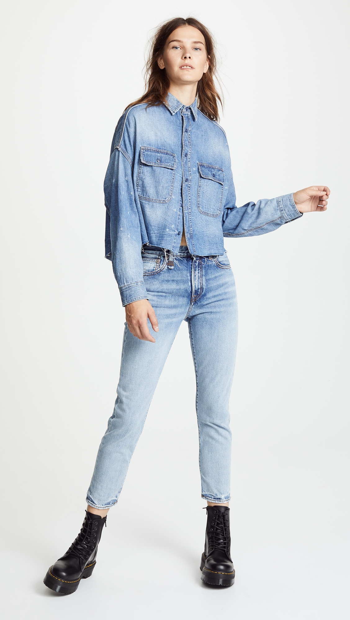 R13 R13 Cropped Denim Shirt