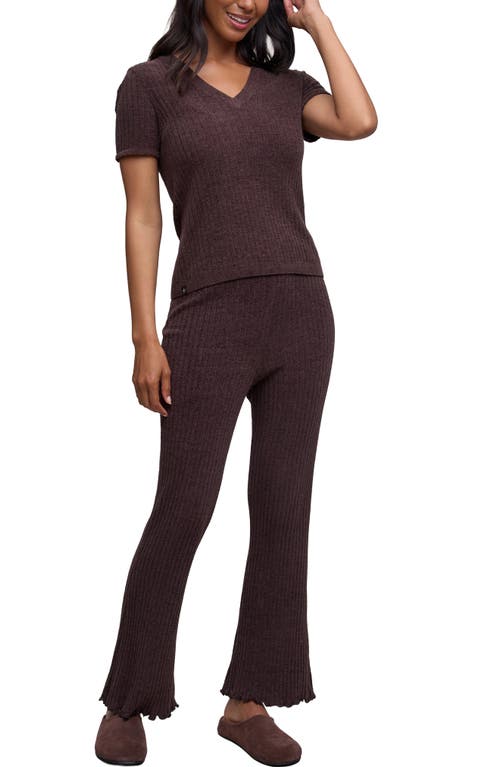BAREFOOT DREAMS scalloped ribbed v-neck top