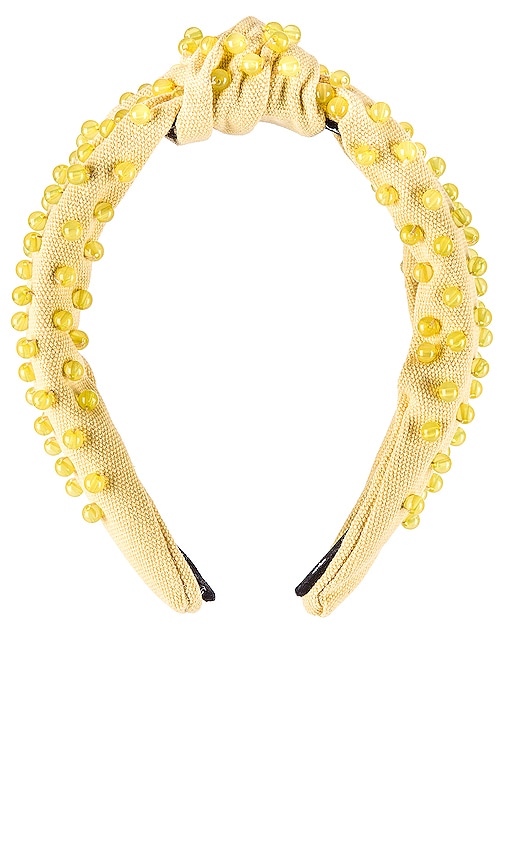 Lele Sadoughi Beaded Woven Headband In Yellow In Lemon - 46  display picture 2