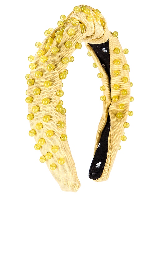 Lele Sadoughi Beaded Woven Headband In Yellow In Lemon - 46  display picture 2