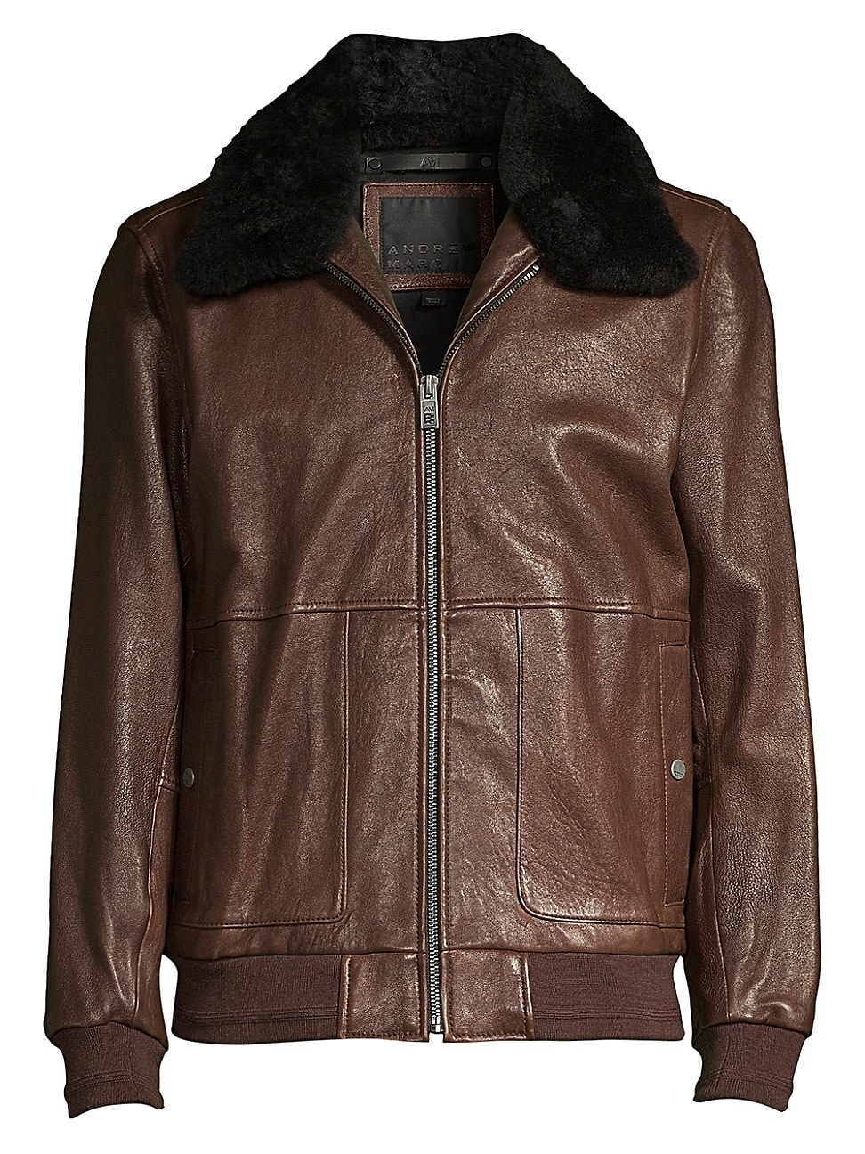 Buy Andrew Marc Cuthbert Shearling-trim Leather Aviator Jacket ...