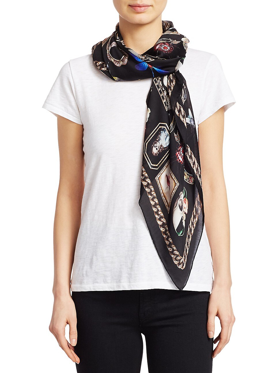 black and grey scarf womens