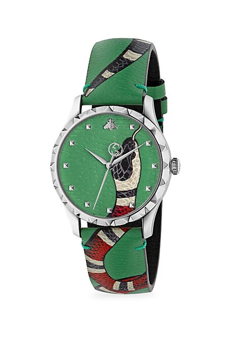 Gucci G-Timeless Snake Watch - Green | Editorialist