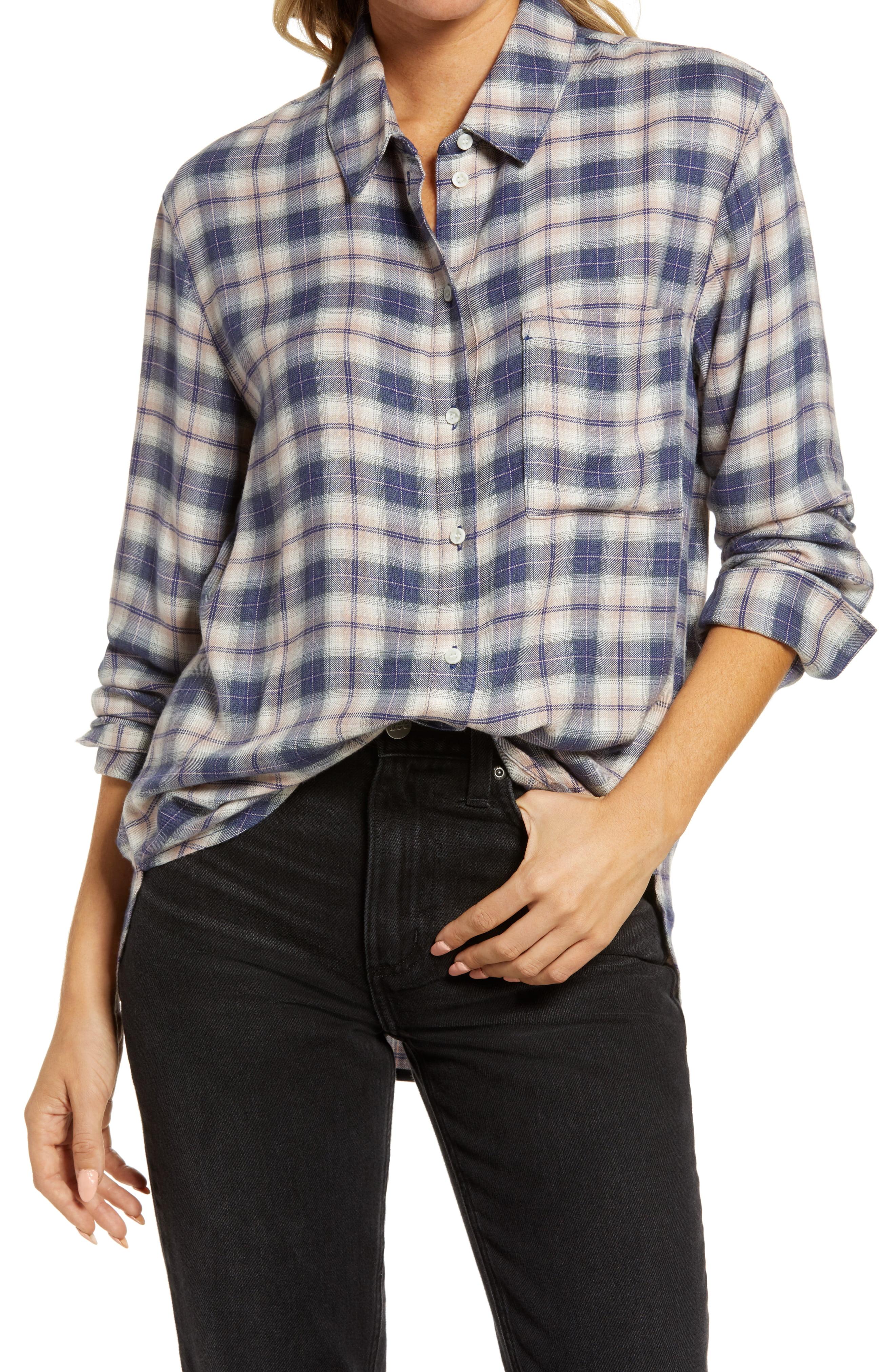 Treasure and bond plaid boyfriend shirt Clearance