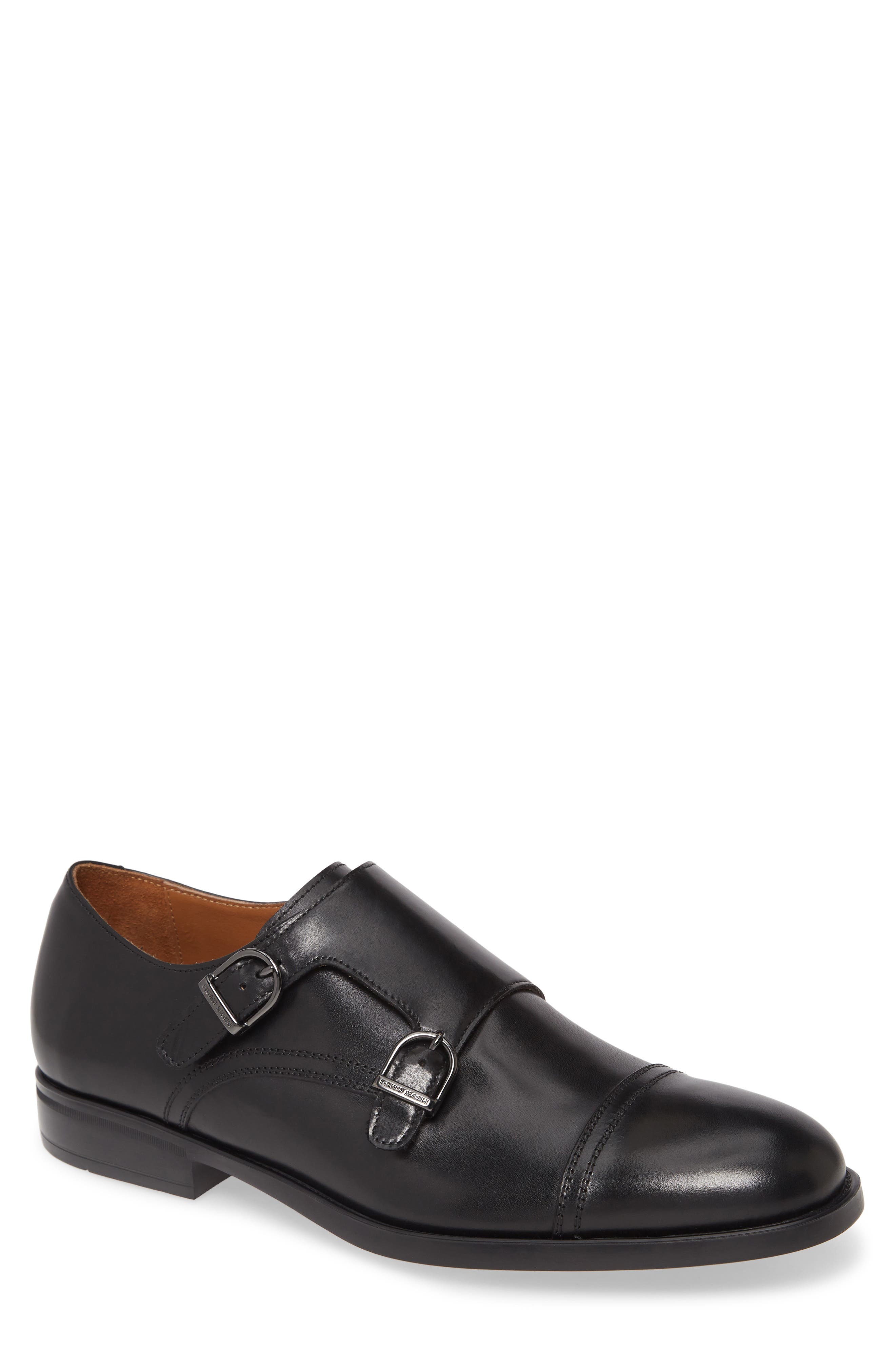 Bruno Magli Men\'s Black Double Monk Strap Leather Dress Shoes 10.5 Bruno Magli Mens 9.5 Dress Shoes Monk Strap Black Italian  main image 4
