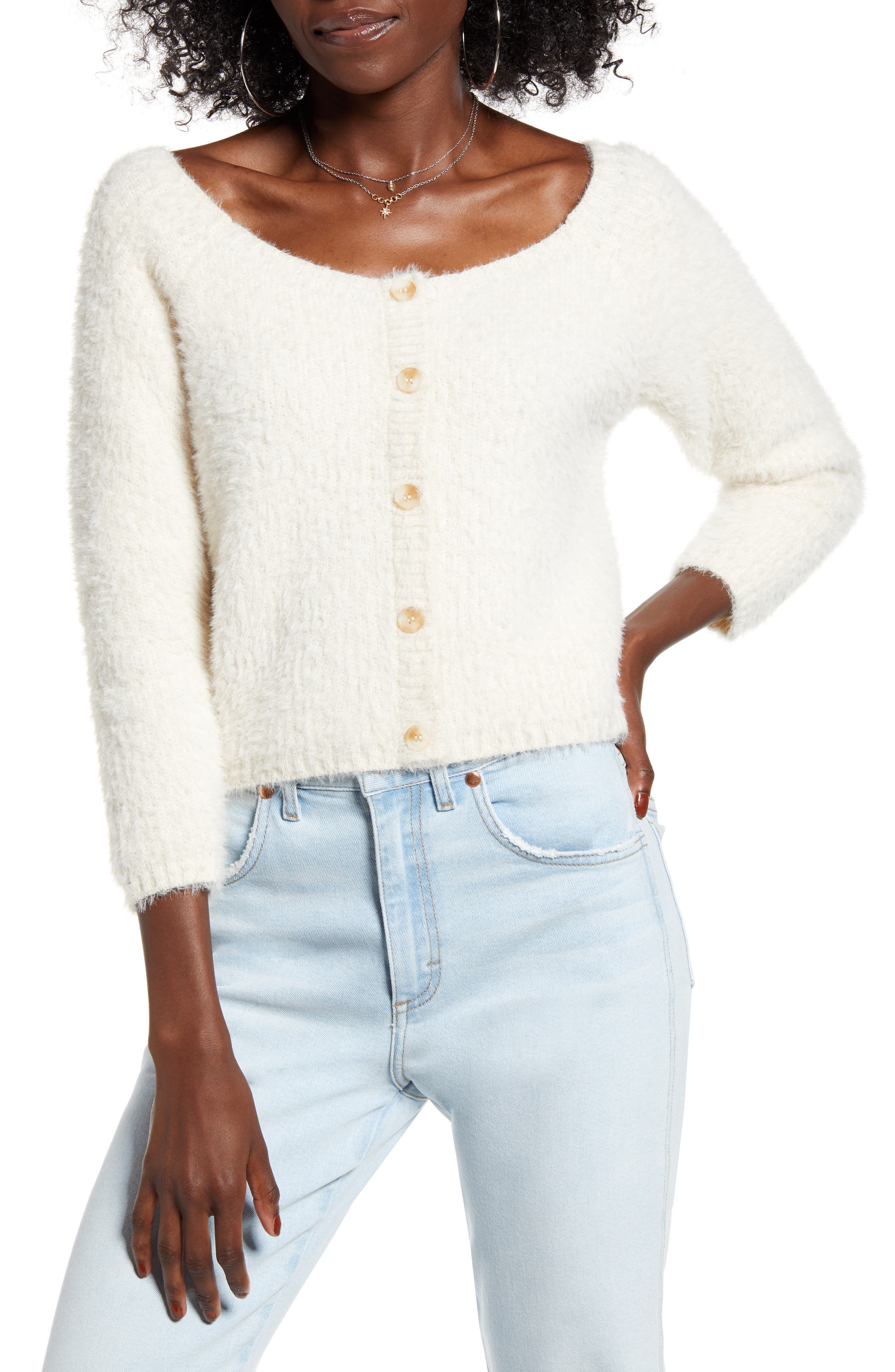 Eyelash cropped cardigan Clearance