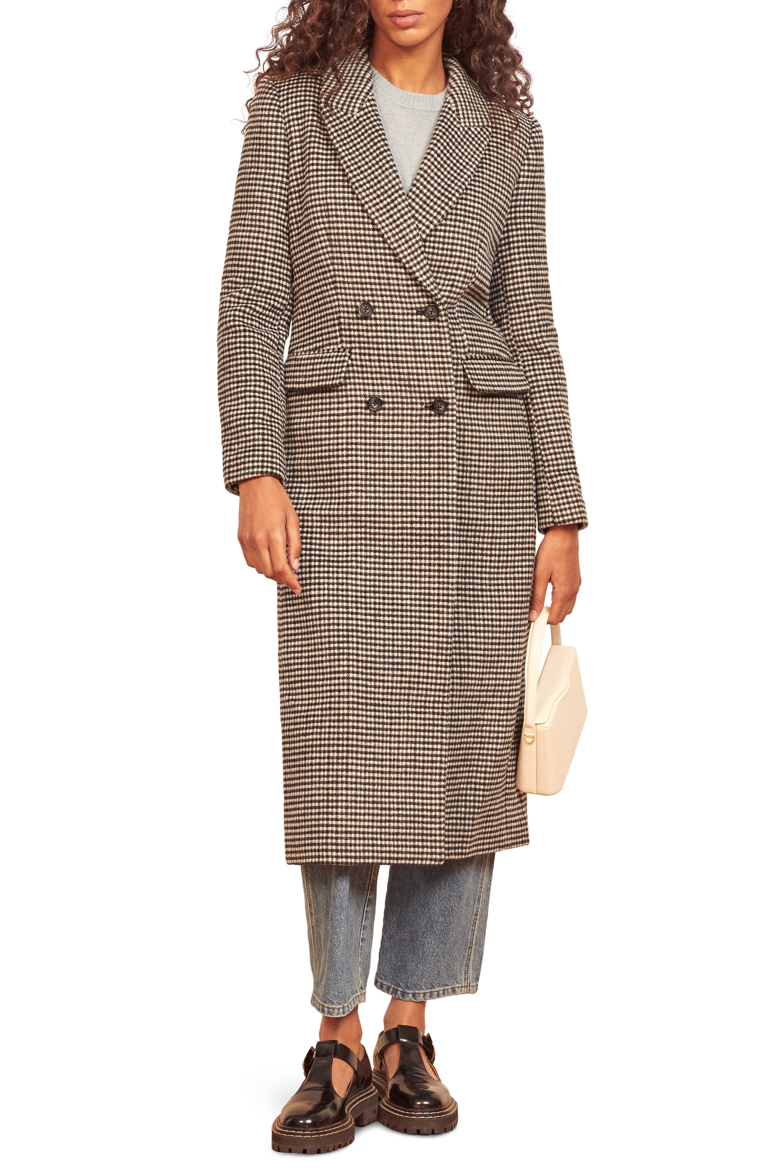 reformation plaid coat