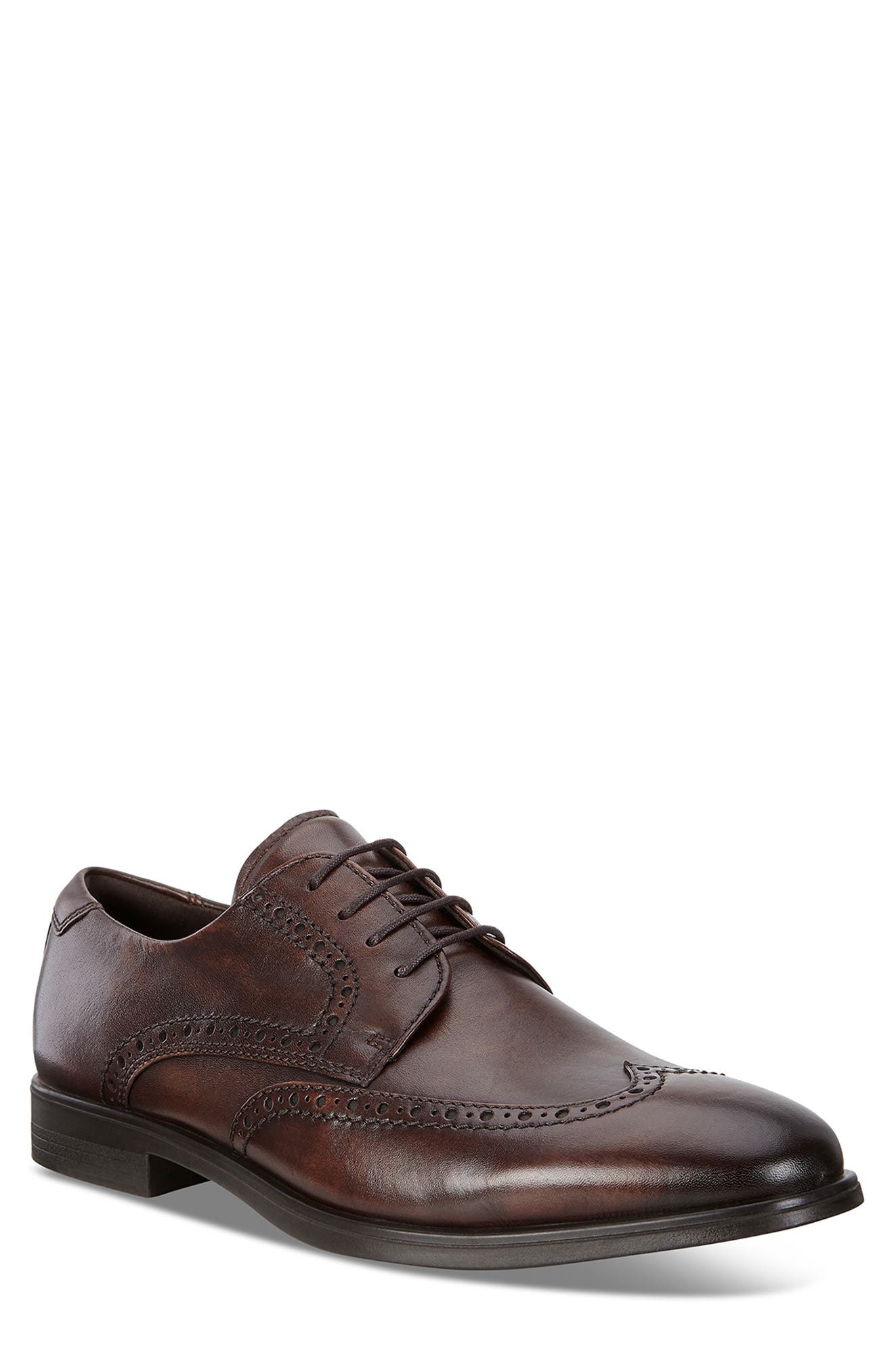 Ecco Melbourne Casual Wingtip Dress Shoes Cocoa Brown Leather Men\'s Size 9 Men main image 3