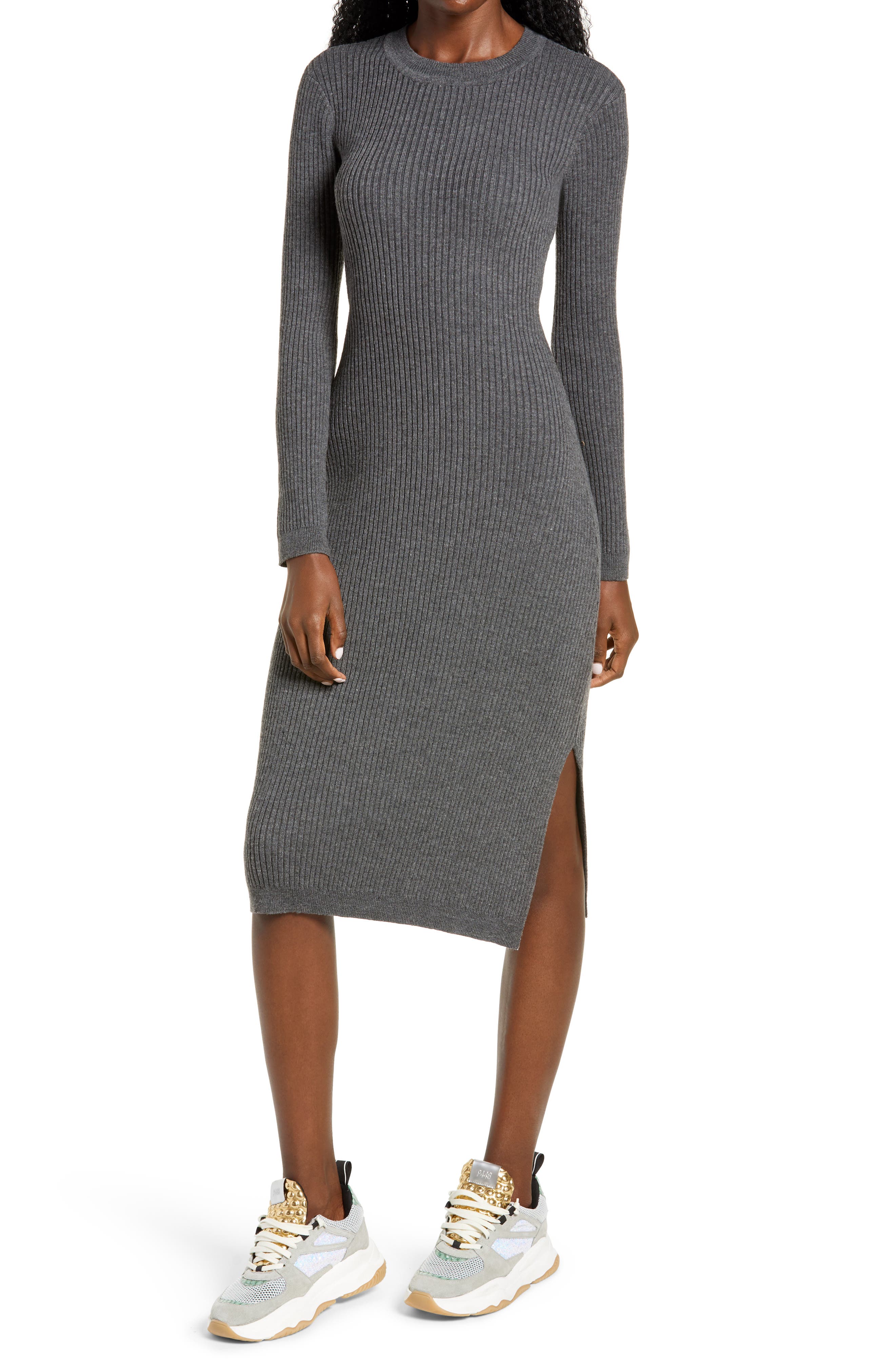 knee length dresses for ladies Dana Ribbed Midi Dress