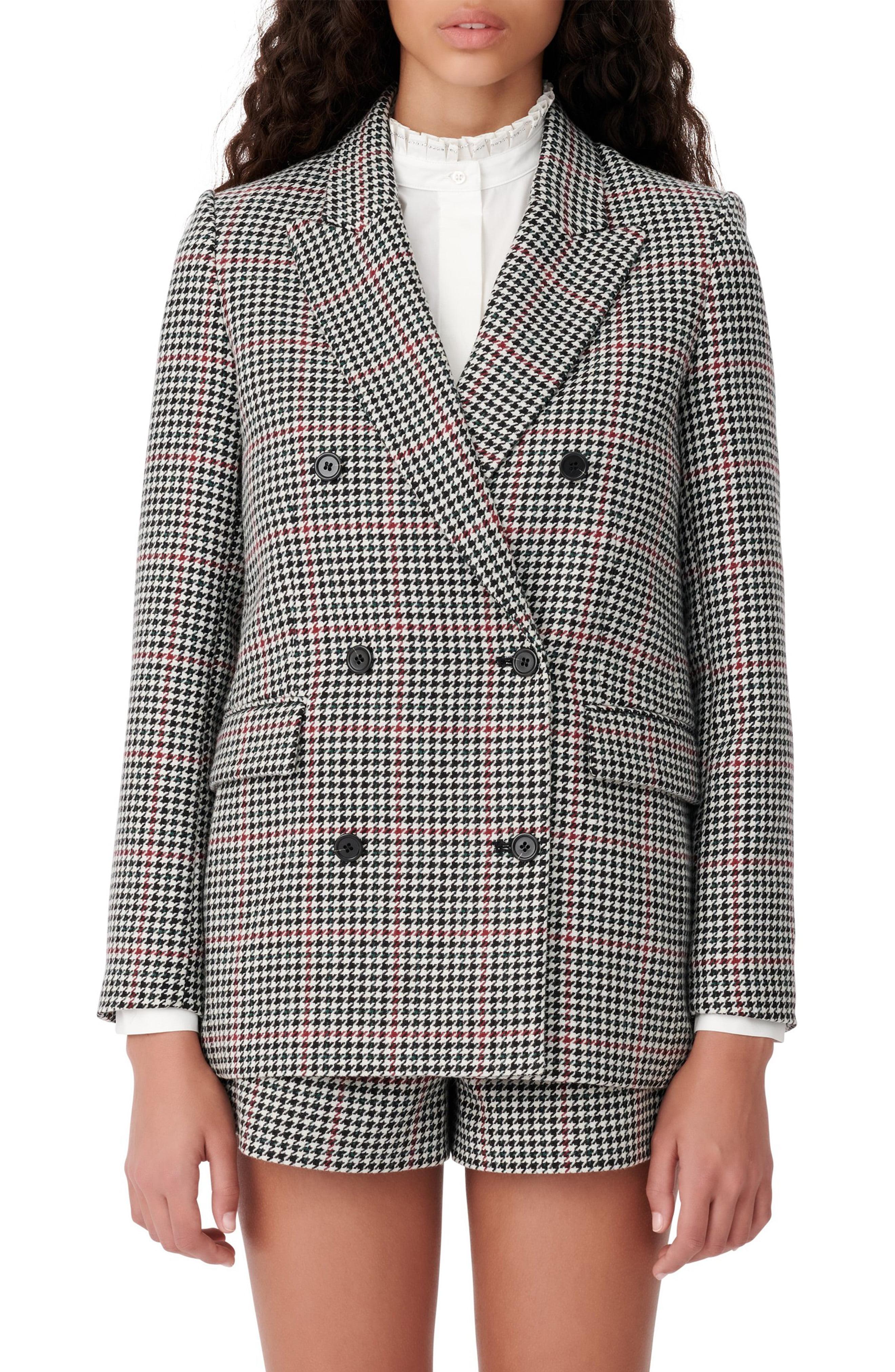 maje houndstooth blazer