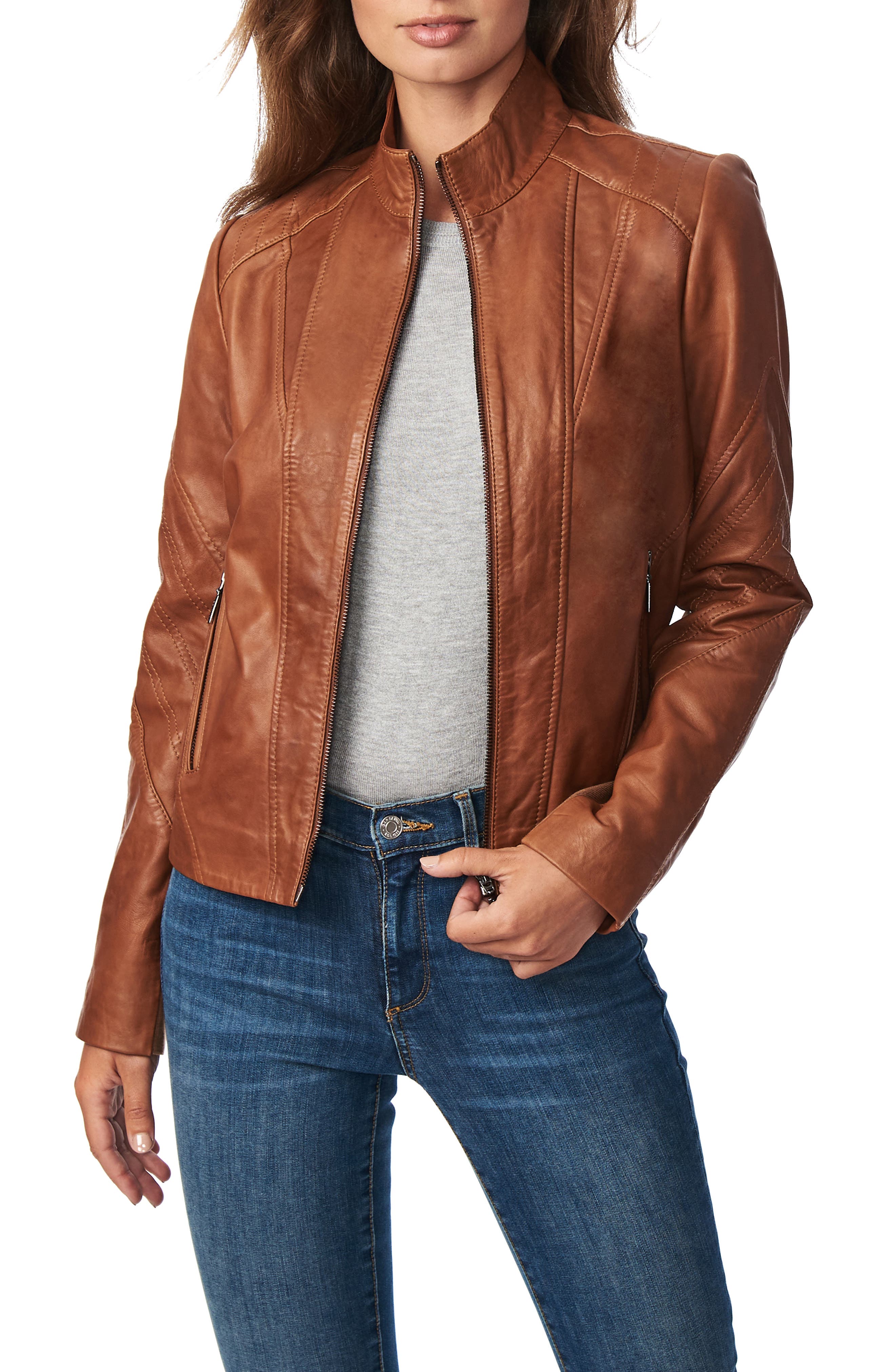leather moto jacket bernardo