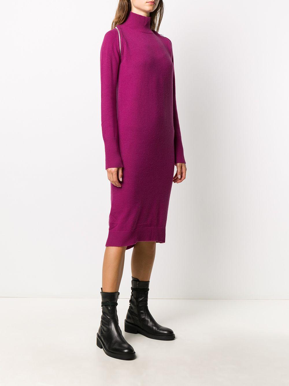 DIESEL® Roll Neck Knit Dress with Zip Detail