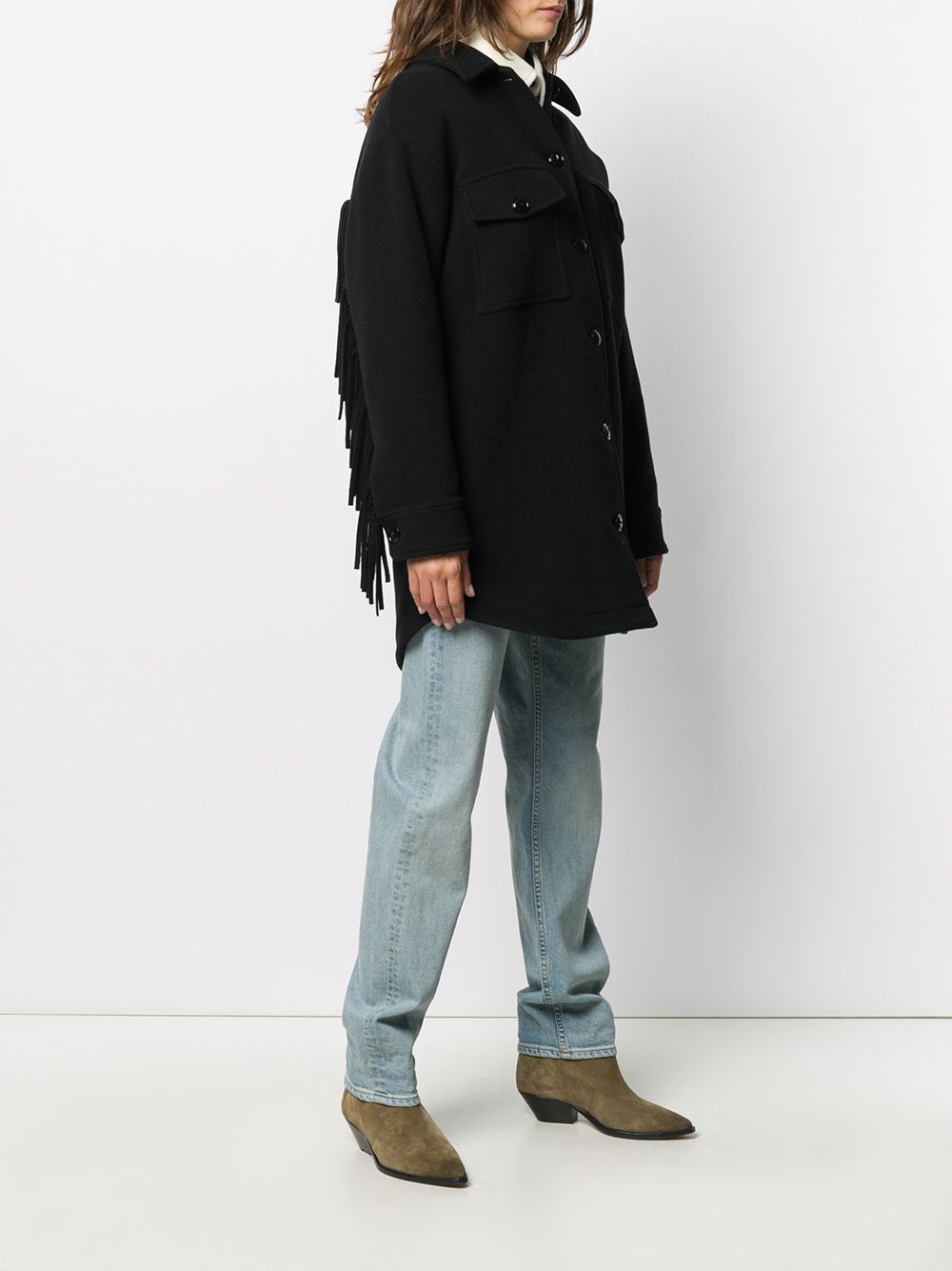 WOOLRICH Woolrich Oversized Fringe Detail Coat