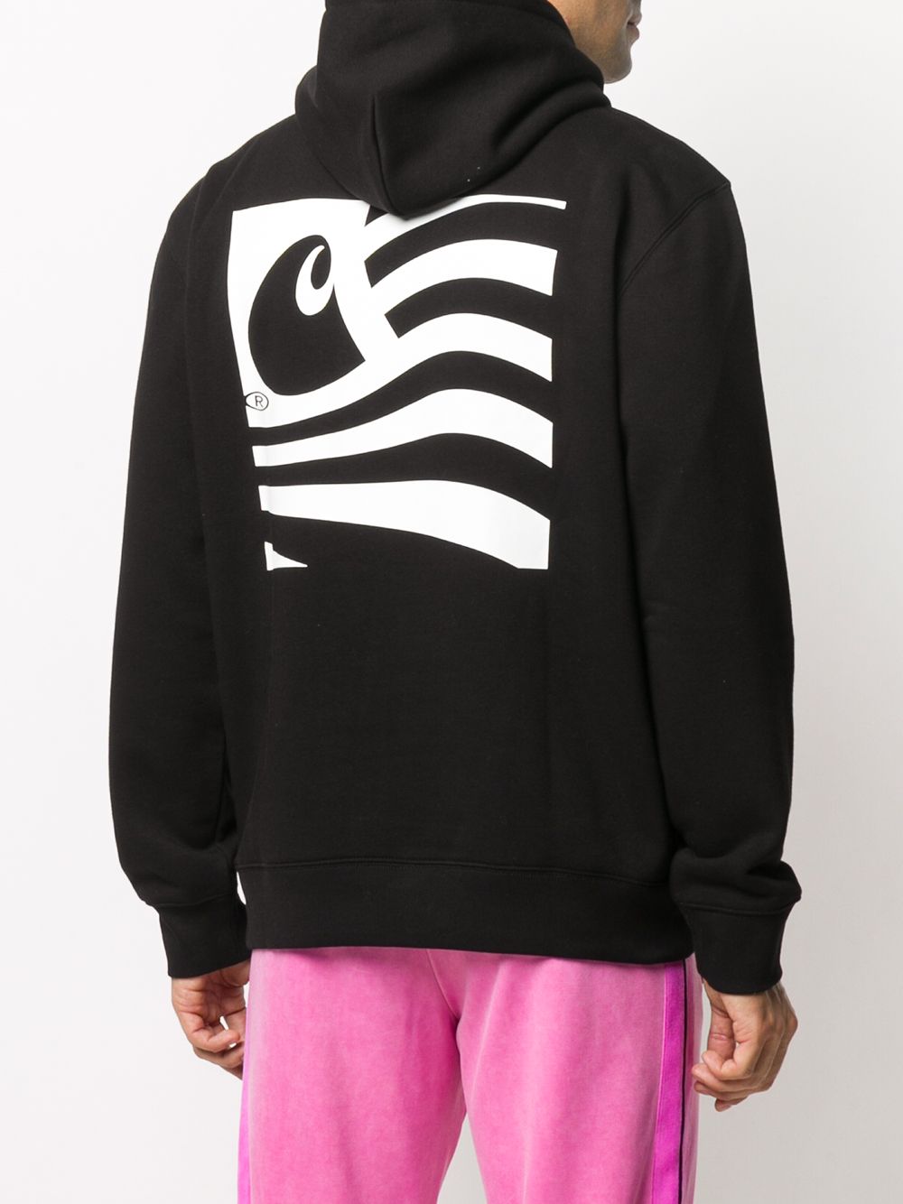 Carhartt Work In Progress Waving State Flag Logo-Print Hoodie In