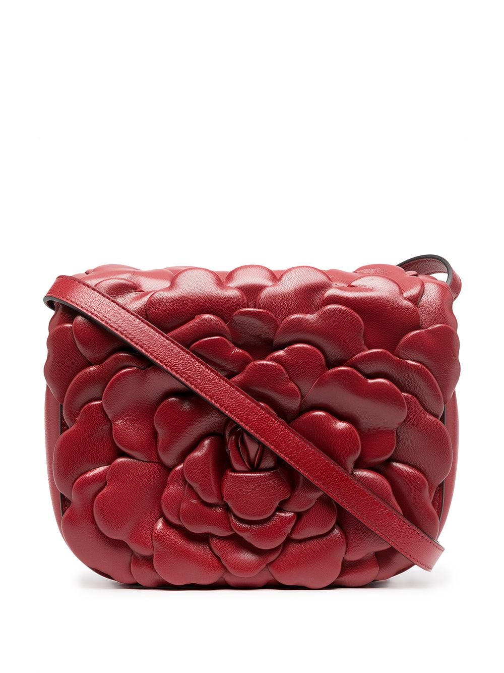 Valentino Garavani Floral Applique Clutch In Red - 62% Off