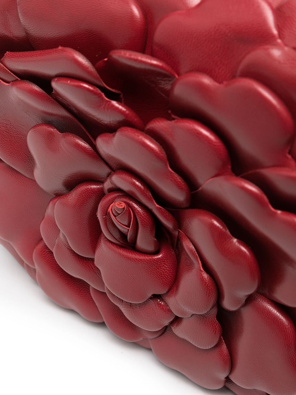 Valentino Garavani Floral Applique Clutch In Red - 62% Off