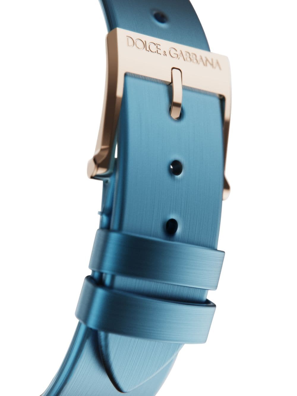 Dolce & Gabbana Gold Watch With Silk Strap - Blue | Editorialist display picture 3