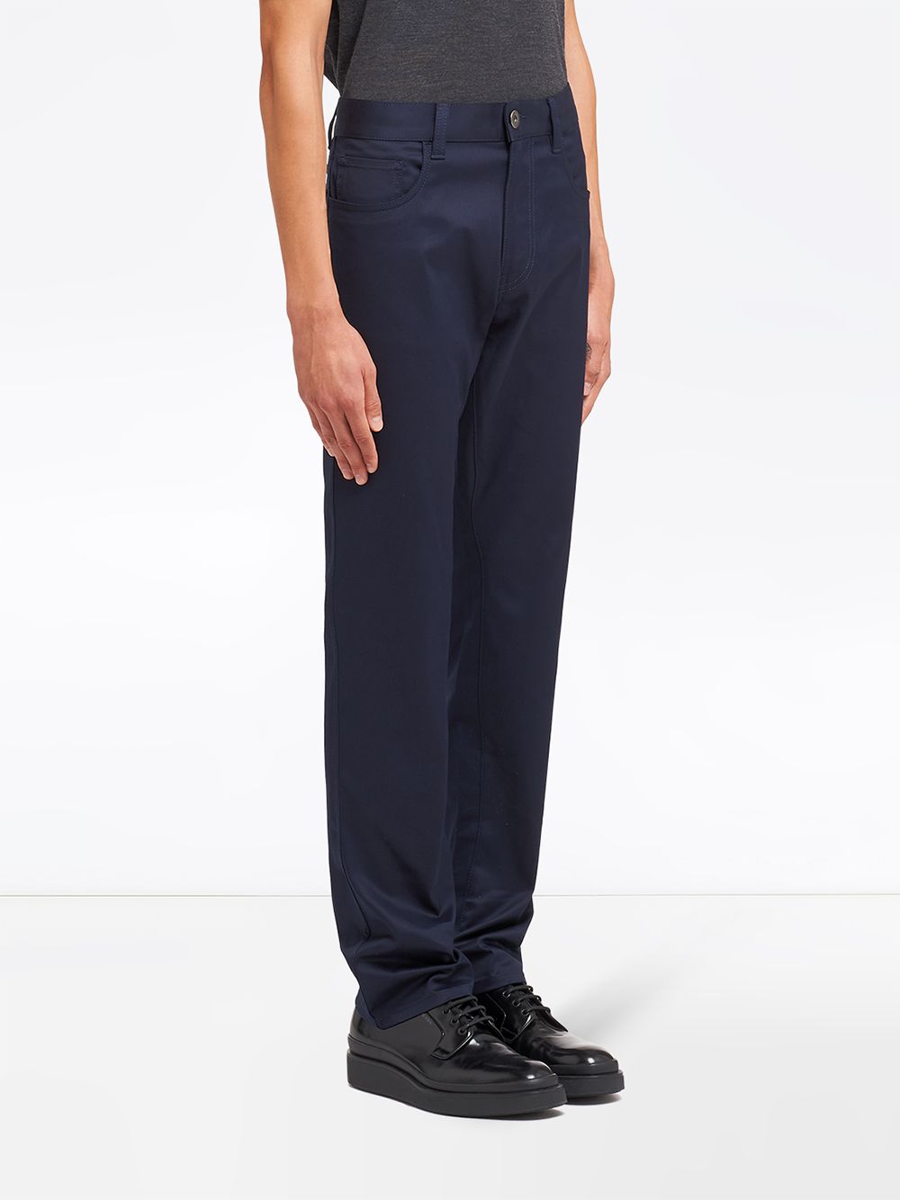 Prada Five-Pocket Straight-Leg Jeans - Blue | Editorialist