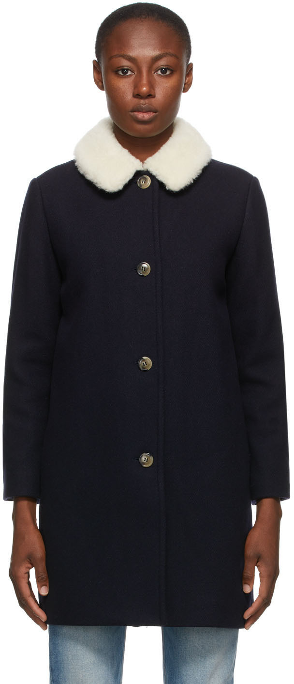 apc navy coat