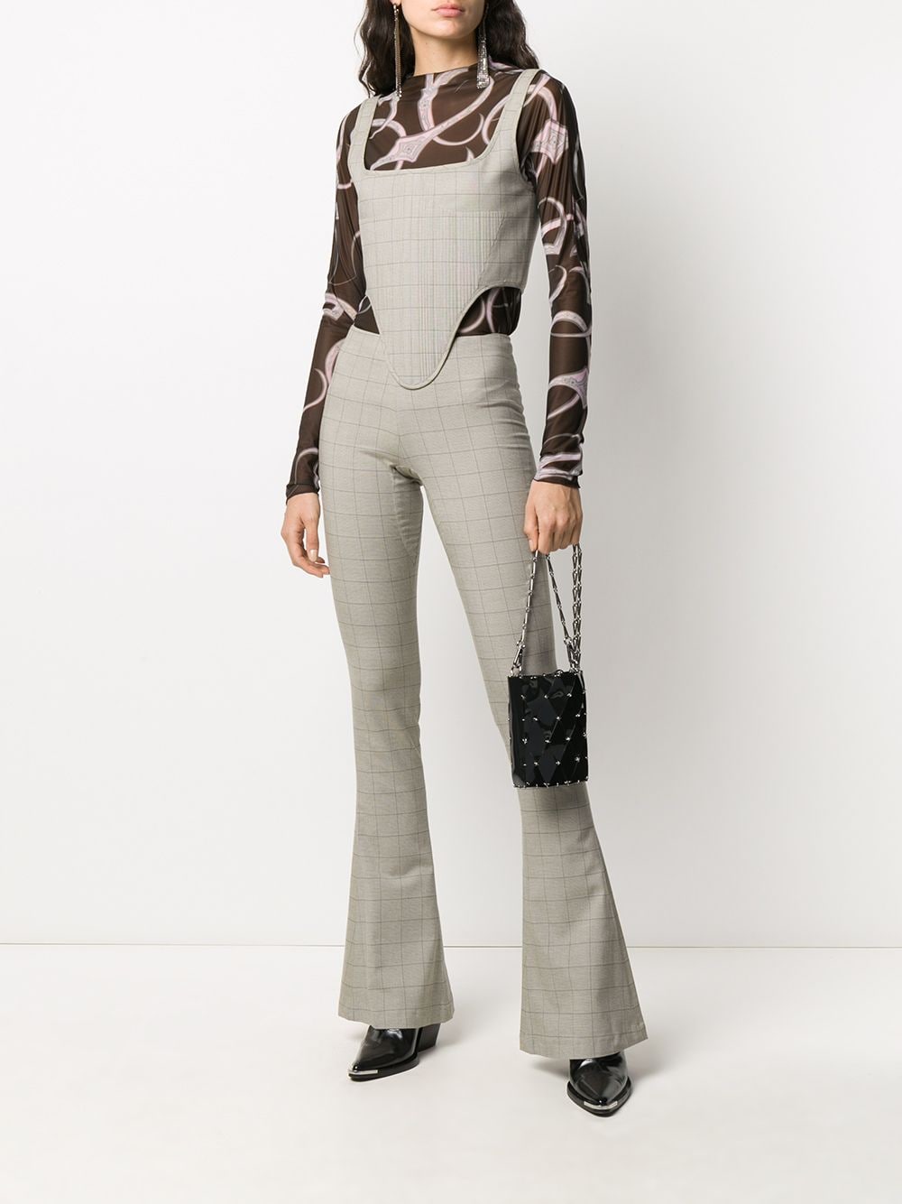 PACO RABANNE Diamond-Pattern Pierced Shoulder Bag