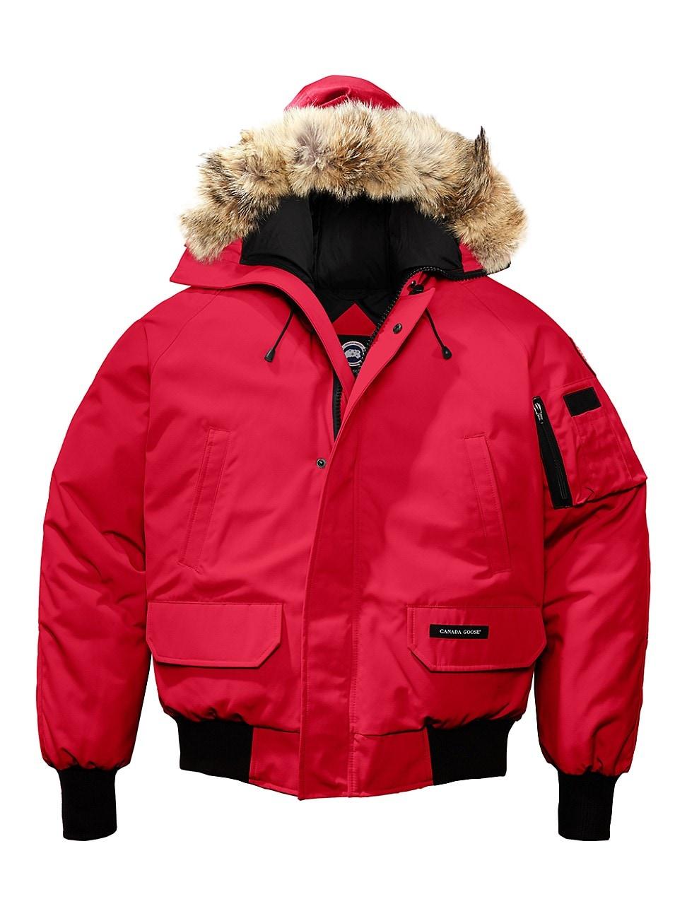 Red canada goose jacket with fur Clearance