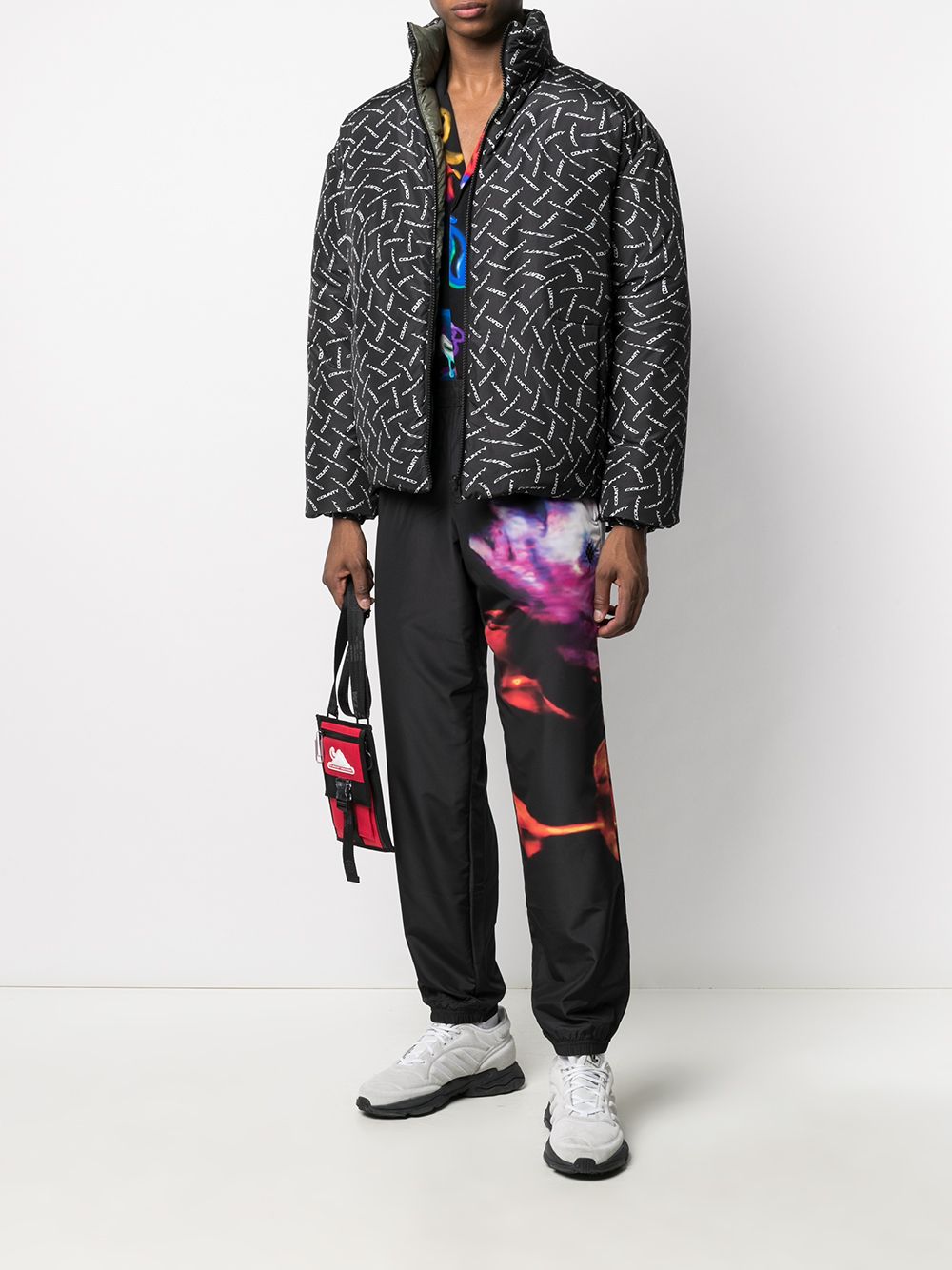 COUNTY OF MILAN Marcelo Burlon County of Milan Logo Print Padded Jacket